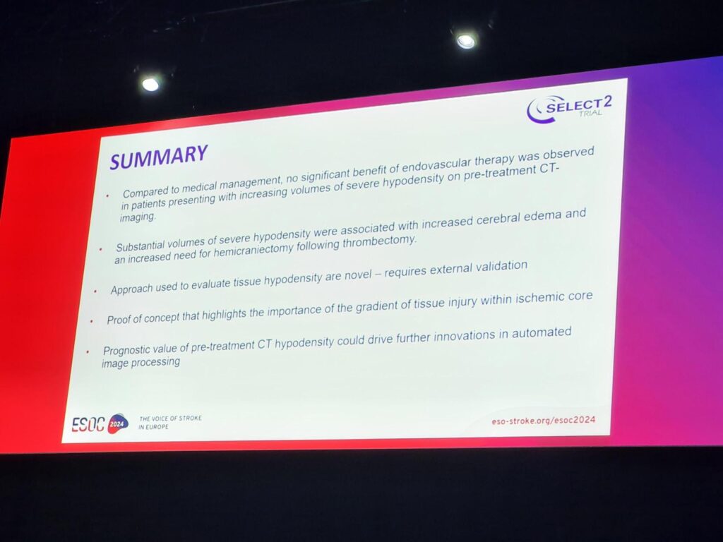 Large-core ischaemic stroke patients with severe hypodensity may ...